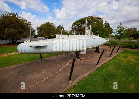A scale model of submarine B11. At the Commander Holbrook park in ...