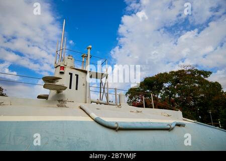 A scale model of submarine B11. At the Commander Holbrook park in ...
