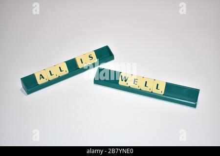 Scrabble tiles spell out Be Positive. Motivational quote Scrabble ...