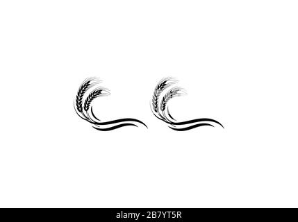 Wheat Ears Icon and Logo. For Identity Style of Natural Product Company ...