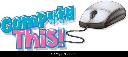 Font design for word compute this with computer set illustration Stock ...