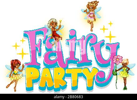 Font design for word fairy party in pink color illustration Stock ...