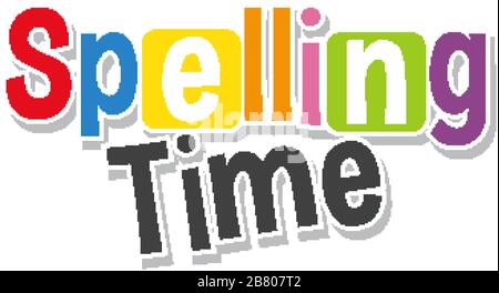 Font design for word spelling time with kids and abc illustration Stock ...