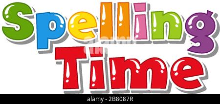 Font design for word spelling time with woman holding the sign ...