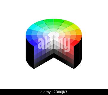 3d color colors wheel HSV HSB explanation explanations meaning Stock ...