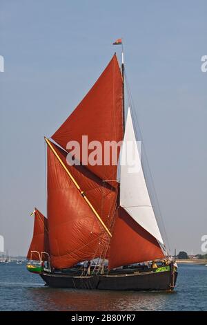 The Thames sailing barge Pudge, a Dunkirk little ship, in full sail ...