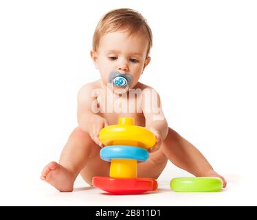 Baby Pacifier Front View Isolated on a White Background Stock Photo - Alamy