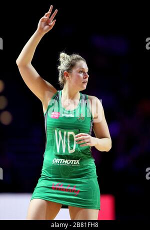 Celtic Dragons' Paige Kindred during the Vitality Netball Super League ...
