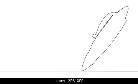 continuous single line drawing of ballpoint pen, line art vector ...