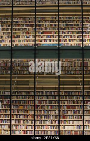 Old Big Library with many shelfs Stock Photo - Alamy