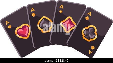 Gemstone playing card symbols flat icons Stock Vector Image & Art - Alamy