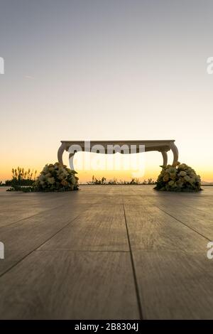 Wedding table on the shore Stock Photo - Alamy