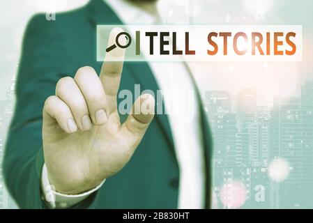 Text sign showing Tell Stories. Business photo showcasing formal to ...