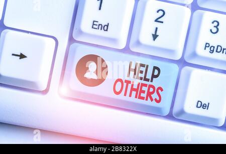 Handwriting text writing Help Others. Conceptual photo the action of ...