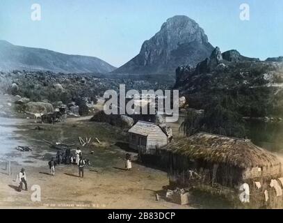 Black and white landscape photograph of the Atiamuri village on the ...
