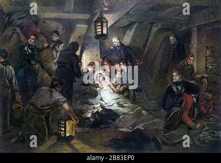 The Death of Horatio Nelson, 21 October 1805. Engraving after Stock ...