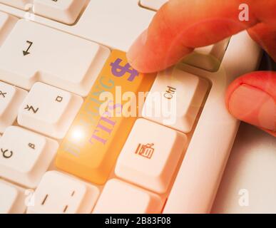 Handwriting text writing Tips And Tricks. Conceptual photo means piece ...