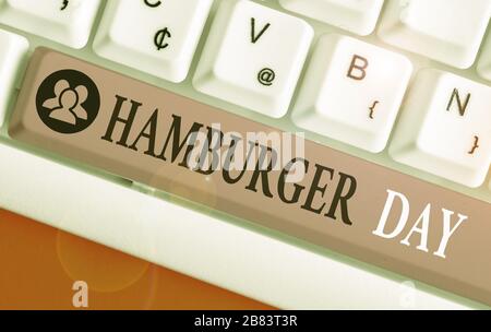 Word writing text Hamburger Day. Business photo showcasing celebrates ...