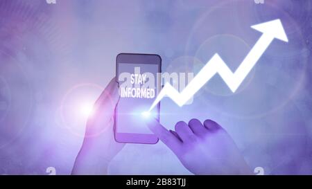 Conceptual hand writing showing Be Informed. Concept meaning having or ...