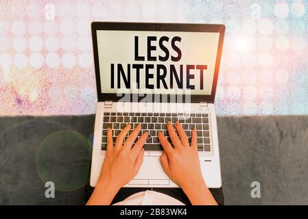 Conceptual hand writing showing Less Internet. Concept meaning Having ...