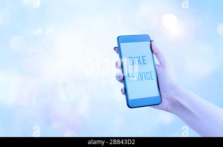 Text sign showing Bike Service. Conceptual photo cleaning and repairing ...