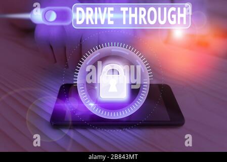Handwriting text Drive Thru. Conceptual photo place where you can get ...
