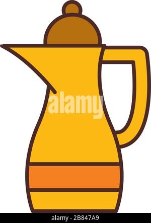 Ramadan kettle fill style icon design, Islamic muslim religion culture ...