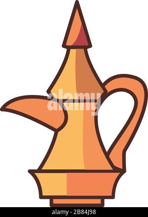 Ramadan kettle fill style icon design, Islamic muslim religion culture ...