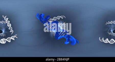 360° view of 3d illustration of DNA deoxyribonucleic acid structure ...