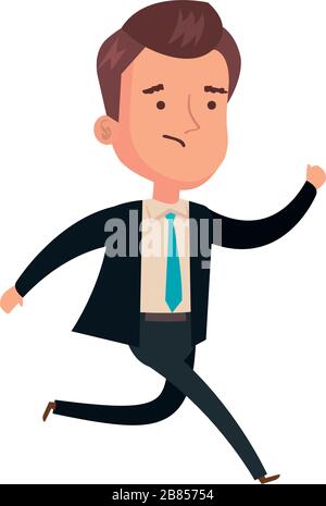 elegant businessman running avatar character vector illustration design ...