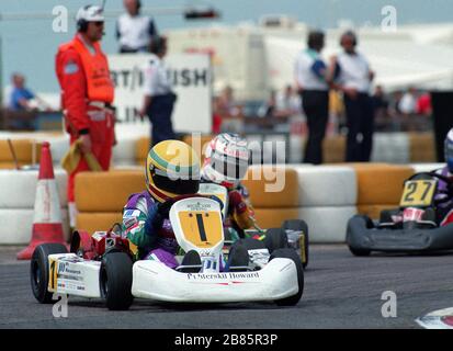 A young Lewis Hamilton at the beginning of his karting career Stock ...