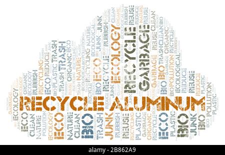 Recycle Aluminum word cloud. Wordcloud made with text only Stock Photo ...