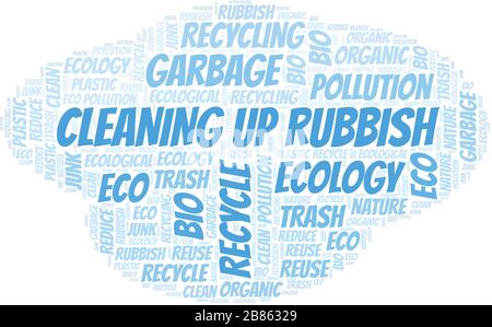 Cleaning Up Rubbish word cloud. Wordcloud made with text only Stock ...