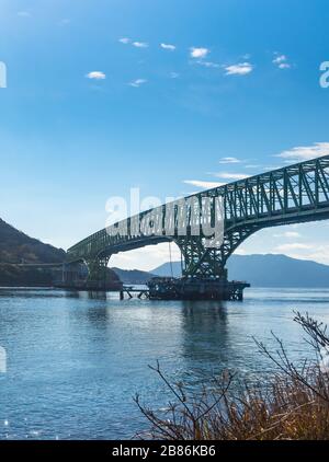 Oshima Bridge. A bridge connecting the main island of Japan Honshu and ...