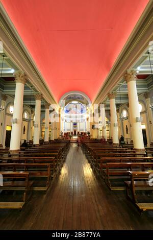 Interior of the Sacred Heart Cathedral, Punta Arenas city, Patagonia ...
