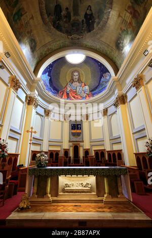 Interior of the Sacred Heart Cathedral, Punta Arenas city, Patagonia ...