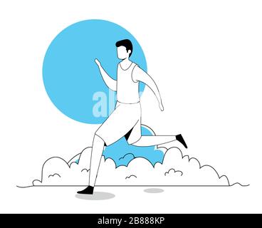 young man running avatar character vector illustration design Stock ...