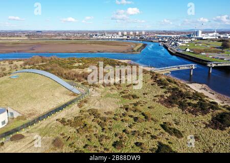 Aerial drone view of Irvine Ayrshire Scotland Stock Photo - Alamy