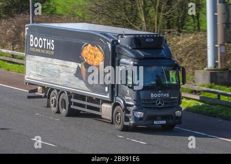 Booths supermarket food, wine. grocery; Delivery van, food truck ...