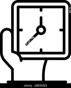 Office wall clock repair icon. Outline office wall clock repair vector ...