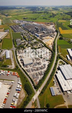 , commercial park of Brilon, 27.06.2011, aerial view, Germany, North ...
