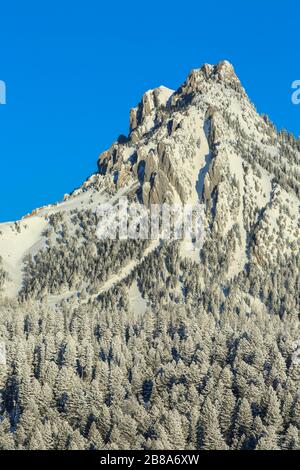 ross peak in the bridger range in winter near bozeman, montana Stock ...