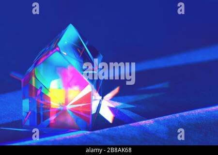 Prism icon. Refraction of light. light passing through a triangle ...