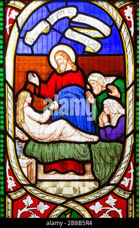 Stained glass window Bedingfield church, Suffolk, England, UK c 1878 ...