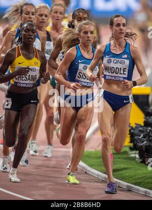 DOHA - QATAR - SEP 28: Molly Huddle (USA) competing in the Women's 10 ...