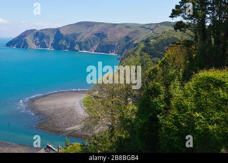 The view from the top of the Lynton & Lynmouth Funicular Cliff Railway ...