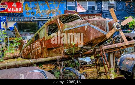 Old Rusted Airplane Abandoned in Junkyard at the Airport Stock Photo ...