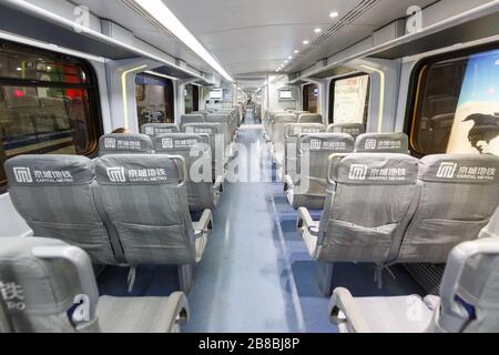 Beijing, China – September 30, 2019: Airport Express train Daxing MRT ...