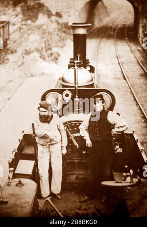 Early steam locomotive cab Stock Photo - Alamy