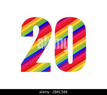 Numeral 20, twenty, isolated on white background, 3d render Stock Photo ...